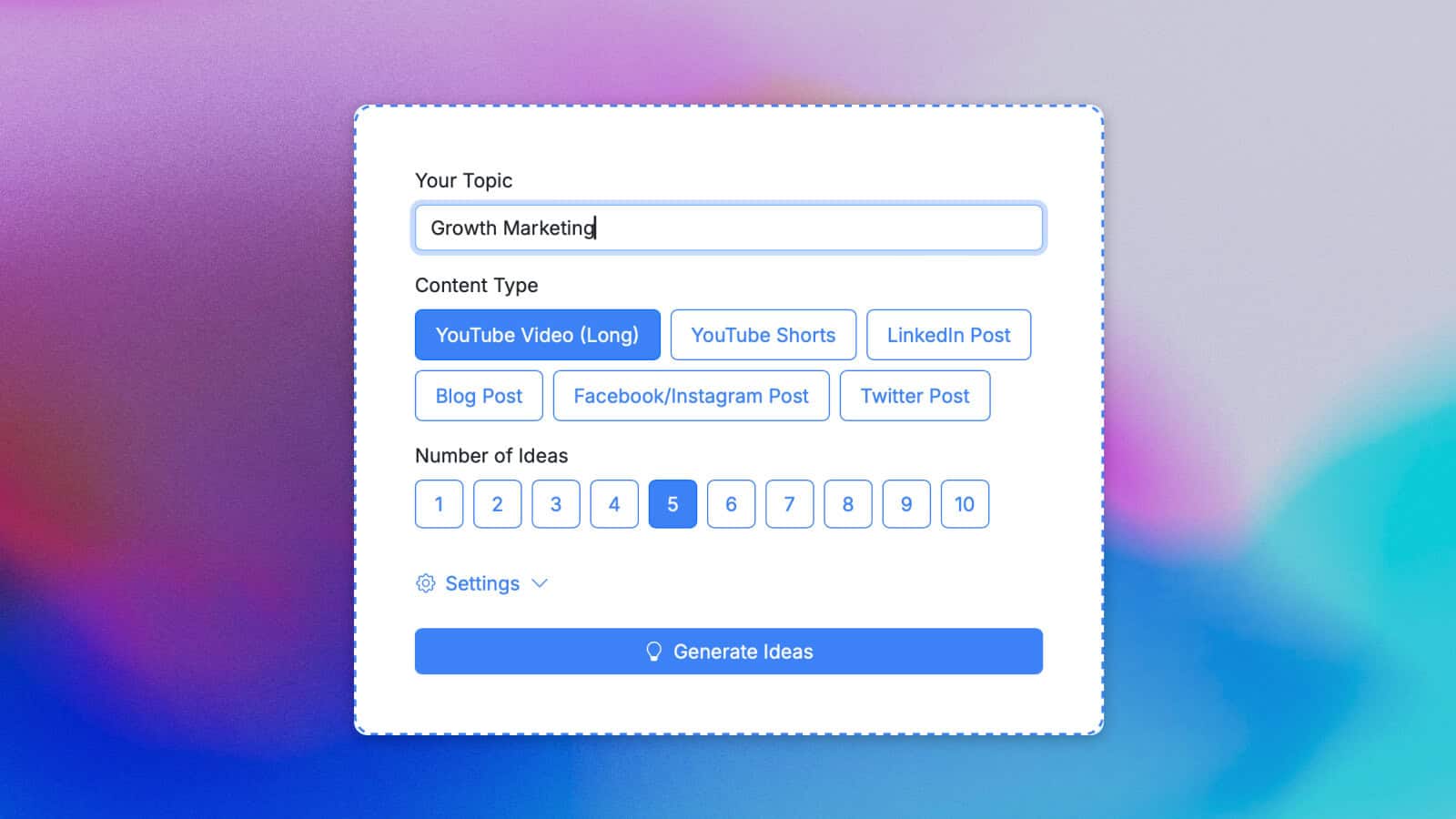 AI Content Idea Generator - Free Social Media Tool | Noiz